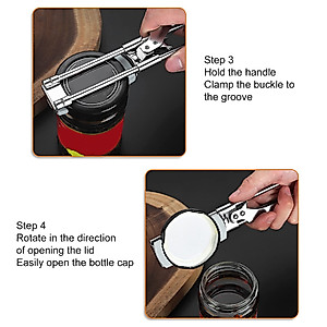 YOZUMD 1PCS / 2PCS Master Opener,Adjustable Stainless Steel Can Opener, Lightweight Jar Lid Gripper With Long Handle,Manual Jar Bottle Opener Kitchen Accessories 2pcs
