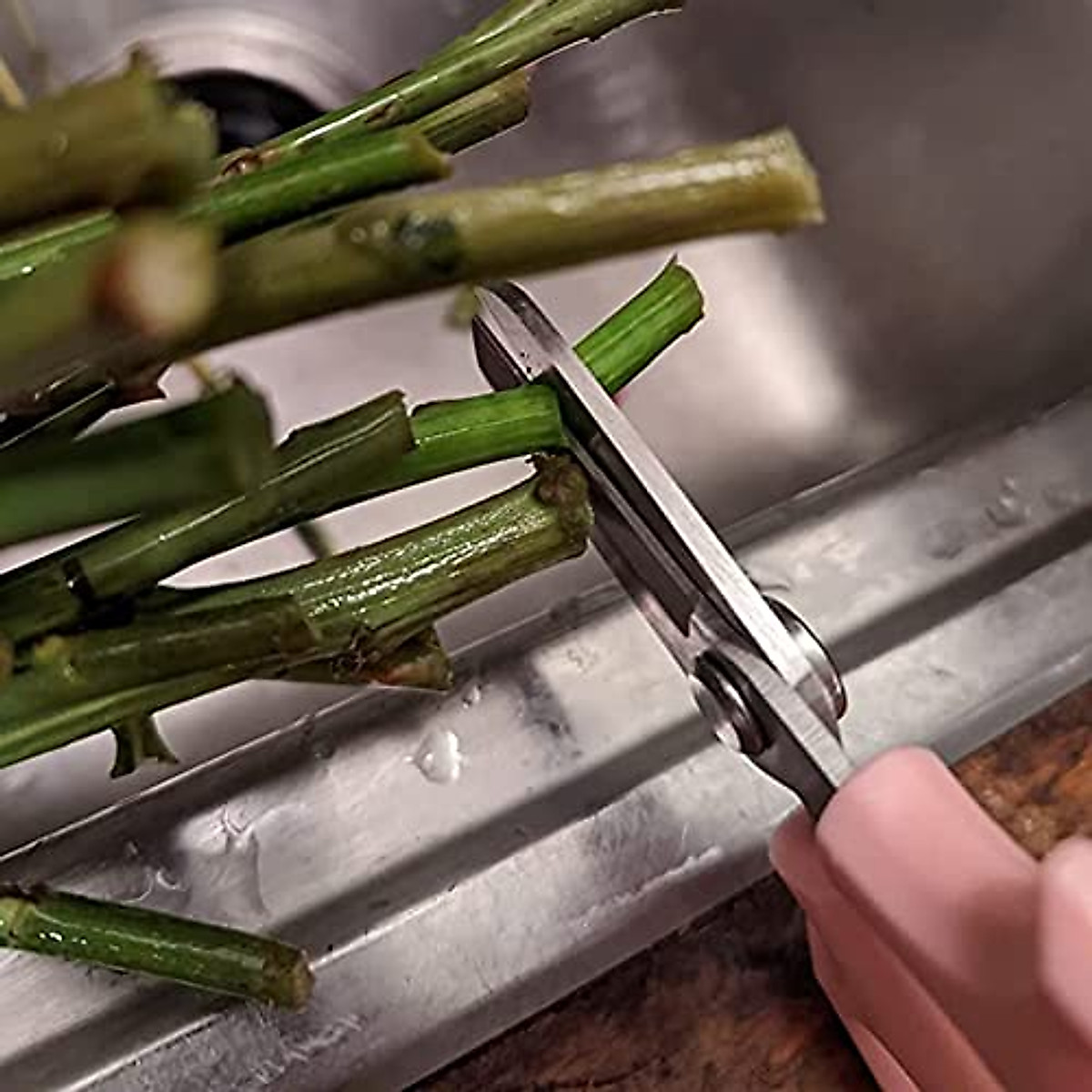 RUNGANG Floral Shears, Premium Stainless Steel Garden Pruning Shears Floral Fruits Leaf Scissors, Comfortable Hand Pruner Snip Trimming Tool for Gardening Flower Arrangement - Pink