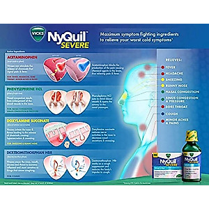 Vicks NyQuil Cough Cold and Flu Nighttime Relief (Severe Original, 3 PK)