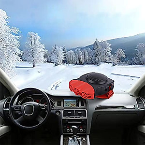 2023 Car Heater Fan, 12V 150W Portable Car Heater 2 in 1 Fast Heating Car Windshield Defrost Defogger Auto Ceramic Heater Fan (Red) 1