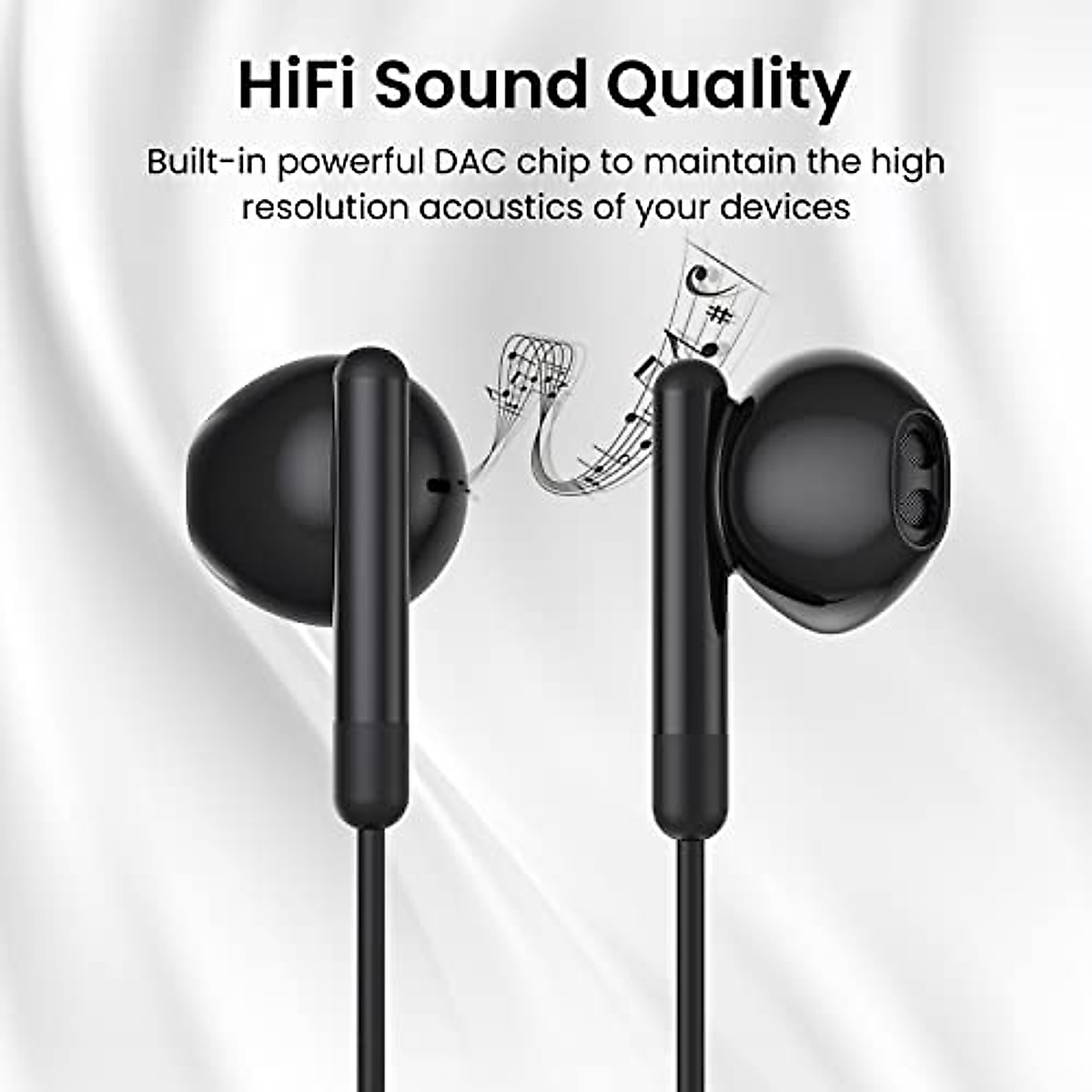 USB C Headphones for iPhone 16 15 Pro Max Plus iPad Pro USB C Earphones with Microphone Volume Control USB C Wired Earbuds USB Type C Earphone for Google Pixel 8 7 6A 5 Samsung S24 S23 S22 S21 S20 A55