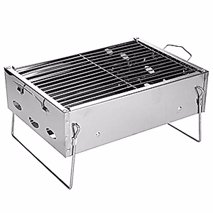 ATAAY Foldable BBQ Grill Portable Sturdy Stainless Steel Outdoor Camping Picnic Burner Charcoal Camping Barbecue Oven