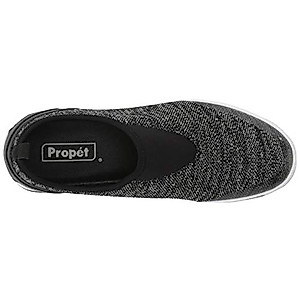 Propét Women's TravelActiv Slip-On Sneaker, Black Heather, 7 Wide US