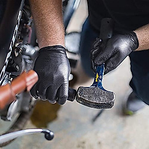 GLOVEWORKS HD Black Nitrile Industrial Disposable Gloves, 6 Mil, Latex-Free, Raised Diamond Texture, Large, Box of 100