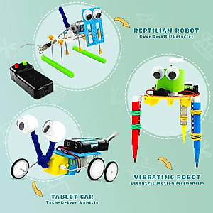 Ailiaili 6 Set STEM Projects for Kids Ages 8-12, Electronic Science Kits for Boys 6-8, DIY Engineering Robotic Stem Toy, Science Experiments Circuit Building Kits, Gift for 5 6 7 8 9 10 11 12 Year Old
