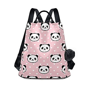 J JOYSAY Cartoon Cute Panda Backpack Purse for Women Anti-Theft Backpack Fashion Shoulder Bag Shoulder Book Bag for Women Girls Teen