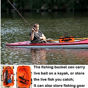 Fishing Bucket,Foldable Fish Bucket, Multi-Functional EVA Fishing Bag for Outdoor, Live Fish Lures Bucket and Fish Protection Bucket,10GAL/8GAL/6GAL/4.8GAL/3GAL Live Fish Container
