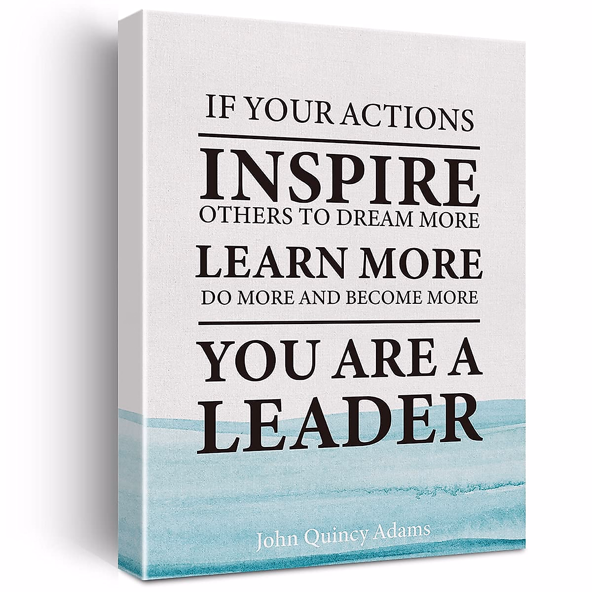 Inspirational Wall Art John Quincy Adams Quote If Your Actions Inspire Others to Dream More Learn More Canvas Painting Prints for Home Office Wall Decor Framed Artwork Gifts(12x15 Inch)