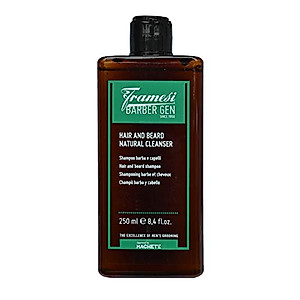 Framesi Barber Gen Hair & Beard Natural Cleanser Shampoo, 8.4 fl oz, Men's Natural Shampoo