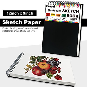 9" x 12" Sketch Book, Top Spiral Sketchbook, 100 Sheets Sketch Pad, (68 lb/100 GSM) Drawing Paper Pad, Drawing Notebook for Kids, Artist Sketchbook for Drawing, Illustration, Art Class Students.