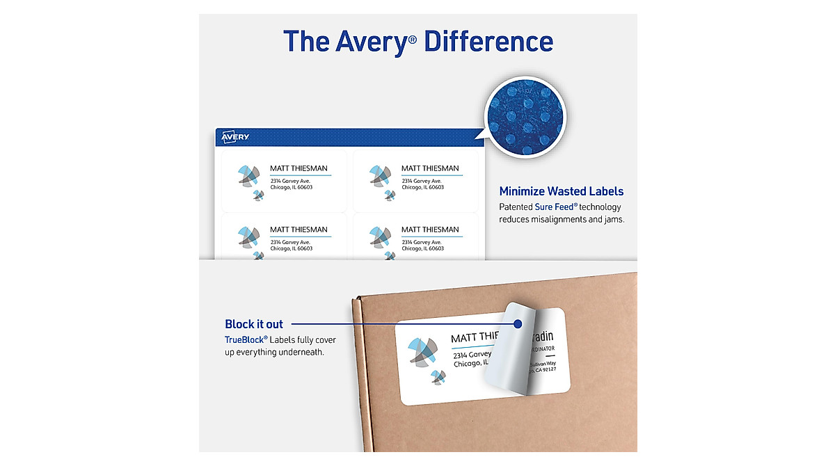 Avery Printable Shipping Labels - 250 Customizable Stickers