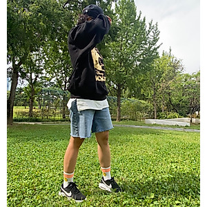 holawit Happy Face Fun Design Positive Smile Quarter Socks with Neon Double Stripes for Women 3P Set