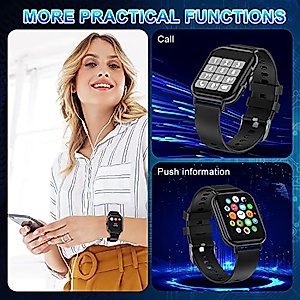 Baometi 1.81'' with Smart Watch(Answer/Make Calls)，Full Touch Smartwatch for Women Men， Android Smart Watch for iPhone Compatible，Multiple Sports Mode Activity