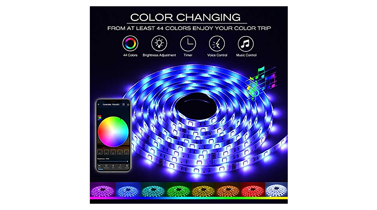 DAYBETTER 16.4ft Waterproof RGB LED Strip with App & Voice Control