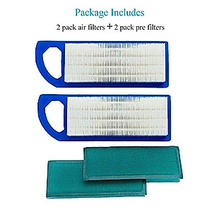 HOODELL 2 Pack 697153 Air Filter, Compatible with Briggs and Stratton 698083 795115, John Deere gy20573, Premium Lawn Mower Air Cleaner