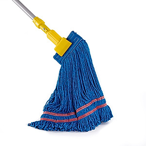 Matthew Cleaning Microfiber String Mop Heavy Duty Commercial Wet Mop Head Replacement,Excellent Absorbency,Premium Launderability,Reusable for Home,Commercial and Industrial Use(Blue,3Pack)