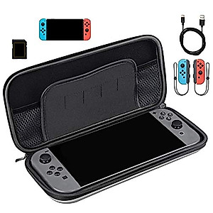 Carrying Case Compatible with Nintendo Switch - Protective Hard Portable Travel Carry Case Shell Pouch for Console & Accessories - Silver