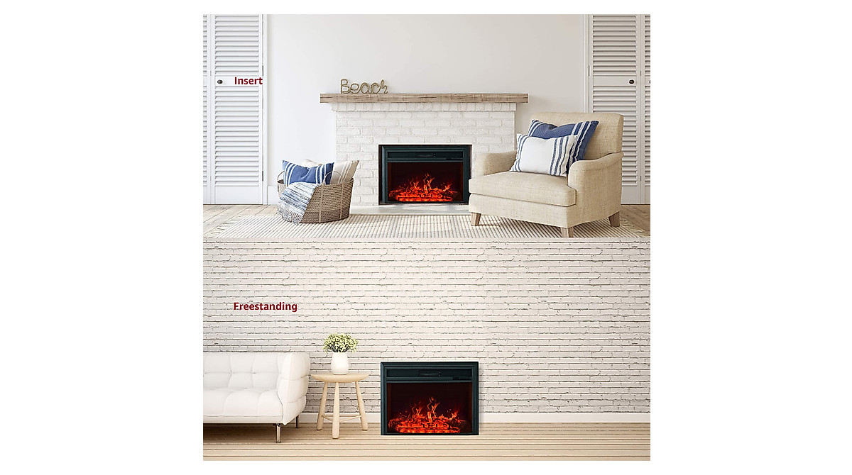 FLAME&SHADE 32-Inch Electric Fireplace - Cozy & Stylish