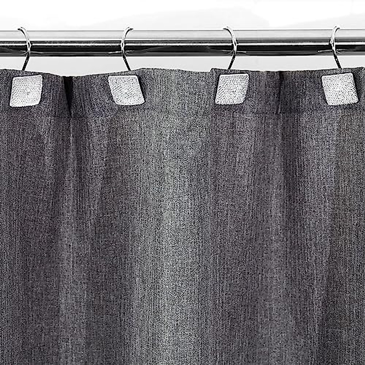 Crystal Shower Curtain Hooks Rings: Bling Glitter Sparkle Shiny Clear Diamond Decorative Shower Curtain Hooks - Luxury Fancy Glam Square Rhinestones Curtain Rings & Hangers for Bathroom - Set of 12