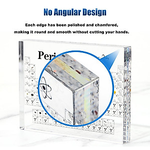 CNQLIS Periodic Table with Real Elements-Inside,Acrylic Periodic Table,3D Periodic Table of Elements,Gift for Teacher Parents Friend Students,Wooden Base(6 * 4.5 * 0.8 inch)