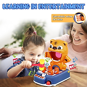 KooQii Whack A Mole Game Toddler Toys with Toy Gun and 2 Hammers Interactive Game for Hammering & Pounding,Target Shooting Early Developmental Fun Gift for 2-3 4 5 6 7 8 Year Old Boys and Girls