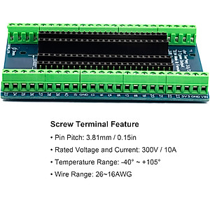 for Teensy 3.5/3.6/4.1 Module Breakout Board 48 Pin 3.81mm / 0.15" Screw Terminal Expansion Board 3 Types Output for Arduino