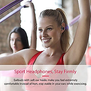 APEKX Bluetooth Headphones True Wireless Earbuds with Charging Case IPX7 Waterproof Stereo Sound Earphones Built-in Mic in-Ear Headsets Deep Bass for Sport Running Black