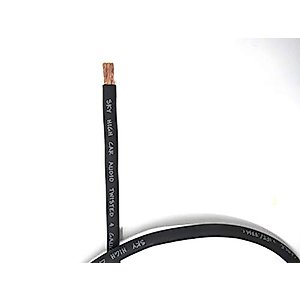 5 ft CCA 4 Gauge Oversized Black Power Ground Wire Sky High Car Audio