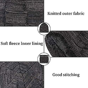 KRATARC Winter Warm Scarf Beanie Hat Glove Neck Gaiter Set Outdoor (Black)