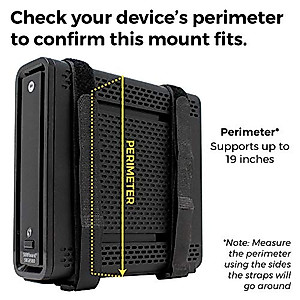 HumanCentric Universal Wall and VESA Mount, Adjustable Strap Mount for Small Computers, UPS Units, Cable Boxes, Modems and Other Electronic Devices, Mounts on The Wall or Back of a Computer Monitor