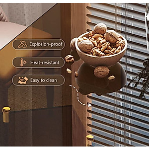 SUSUO Modern 5Ft Brwon Tempered Glass Oval Dining Table Pedestal Kitchen Table, Stylish Kitchen Dining Room Furniture, 63" L x 31.5" W x 29.5" H