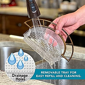 Skyline 1-Level Window-Mount Bird Feeder Kit, Strong Suction Cups and Drainage Holes, Clear Transparent Bird Feeder, Expandable, Antique Copper Finish