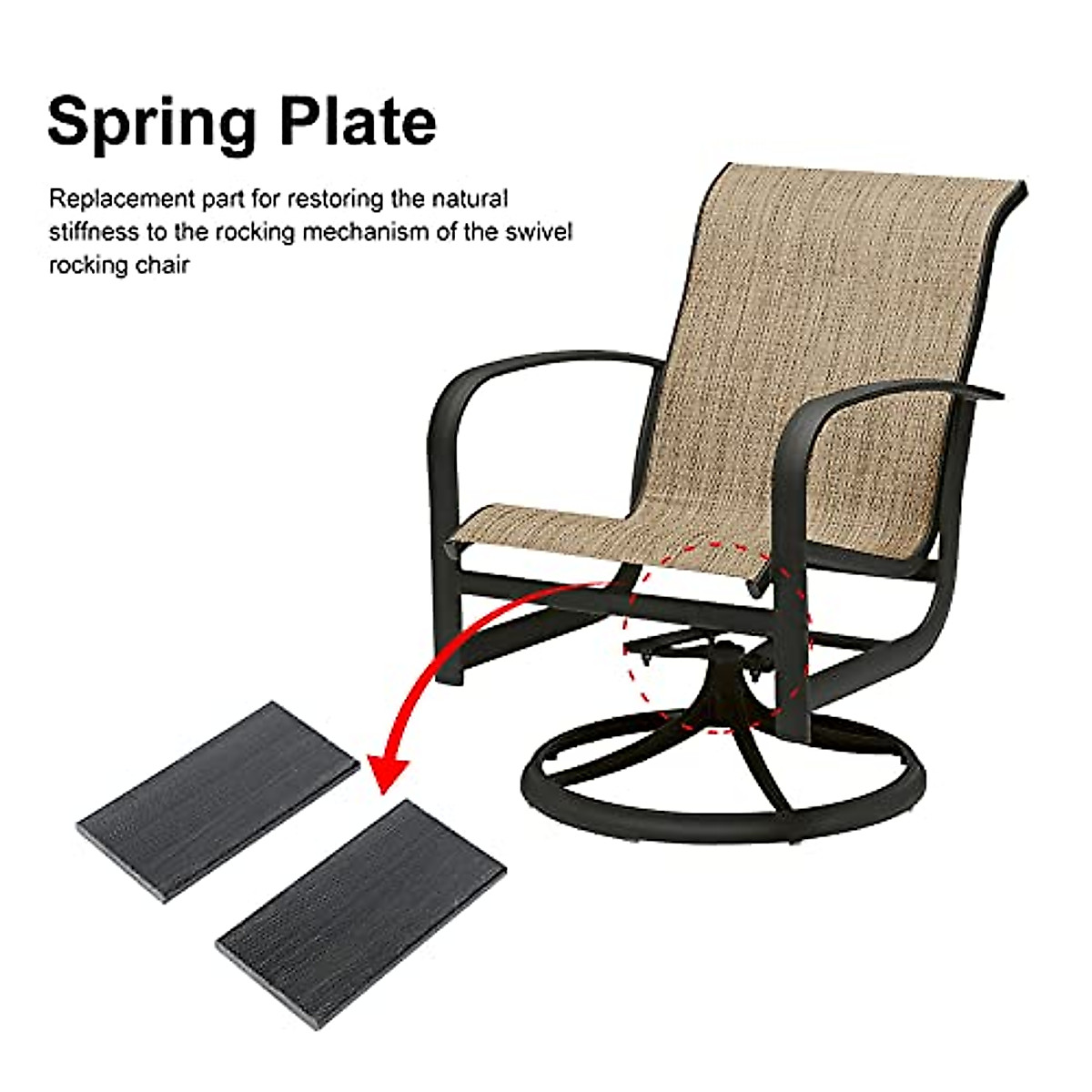 LukLoy Swivel Rocker Patio Chair Spring Plate Replacement Parts 2.5" X 5" Universal Fiberglass Patio Chairs Swivel Rocking Chair Parts - 2 Pack