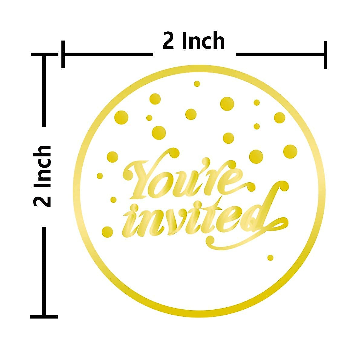 Gold Round You are Invited Stickers,Wedding Stickers for Envelopes,Save The Date Label,2 Inch Invitation Card Envelope Seals,Please Join Us Stickers for Envelopes160 Pcs Per Pack.
