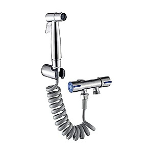 JIYTG Stainless Steel Bidet Spray Head KIT Toilet Companion 304 Stainless Steel one in Two Out Washing Machine Booster Spray Gun Toilet Companion