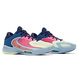 Nike Men's Zoom Freak 4 Basketball Shoes, Dark Marina Blue/Pink Gaze/Midnight Navy/Barely Vol, 12.5 M US