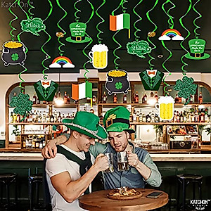 St Patricks Day Hanging Swirls Decorations - Pack of 30, No DIY | St Patricks Day Hanging Decorations | St Patricks Day Decorations | St Patricks Day Ceiling Decorations | Hanging Shamrock Decorations
