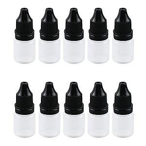 T Tulead 10PCS Plastic Squeezable Bottles Dropper Blttles Empty Squeezable Dropper Container Essential Oil Container Black 7ML