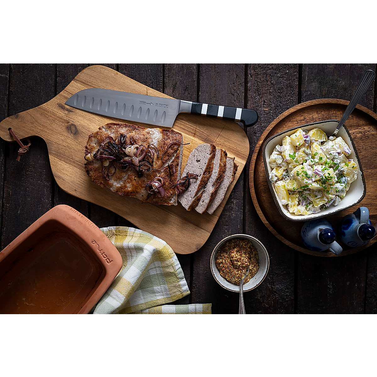 F. DICK – 1905 Santoku - Classic asian kitchen knife with 7.1" blade & 56 HRC - Ideal for meat & vegetables - Ultra sharp - Stainless steel - Ergonomic handle - High carbon