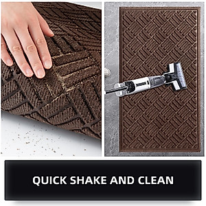 MATALL Front Door Mat 2 Pack Indoor and Outdoor Welcome Mat, Absorbent and Drain Away Water Heavy Duty Entryway Doormat for Front Back Doors, Laundry Rooms, Mudrooms and More, 29.5x17IN