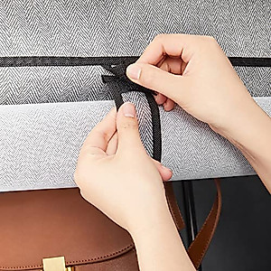 SONGMICS Portable Closet, Clothes Storage Organizer with 6 Shelves, 1 Clothes Hanging Rail, Non-Woven Fabric Closet, Metal Frame, Herringbone Pattern, 34.6 x 17.7 x 66.1 Inches, Grey URYG084G22