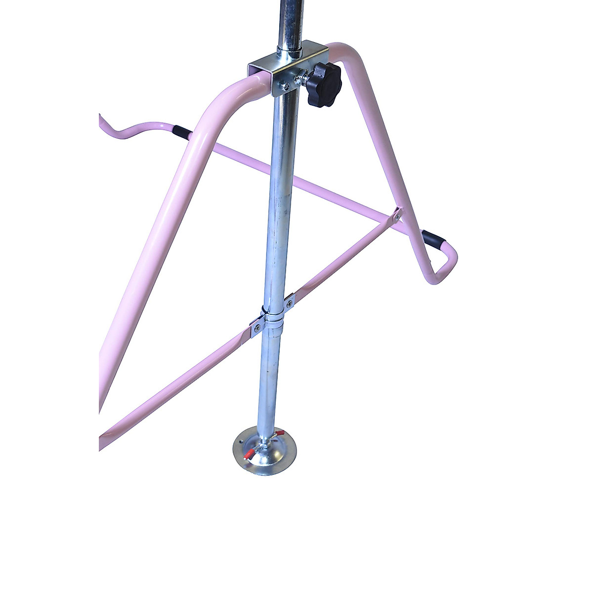 Gymnastics Bar for Kids Horizontal Kip Bar Jungle Gym with 8'x'4 EVA Puzzle Mat, Junior Training Monkey Bars Home Gym Adjustable Height Expandable Junior Training Bar Indoor Foldable (Pink)