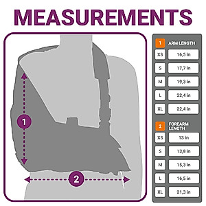 HIDROLIGHT - Immobilizer Arm Sling for Upper Limb Injuries - Arm Brace for Left and Right, Bursitis Elbow Brace, Arm Support Straps - Shoulder Support Immobilizer for Rotator Cuff - Black, X-Small