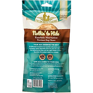 Fieldcrest Farms Nothing to Hide Natural Rawhide Alternative Beef Bagels for Dogs - 3 Pack (6 Total Bagels) Premium Easily Digestible Chews Great for Dental Health Magnet