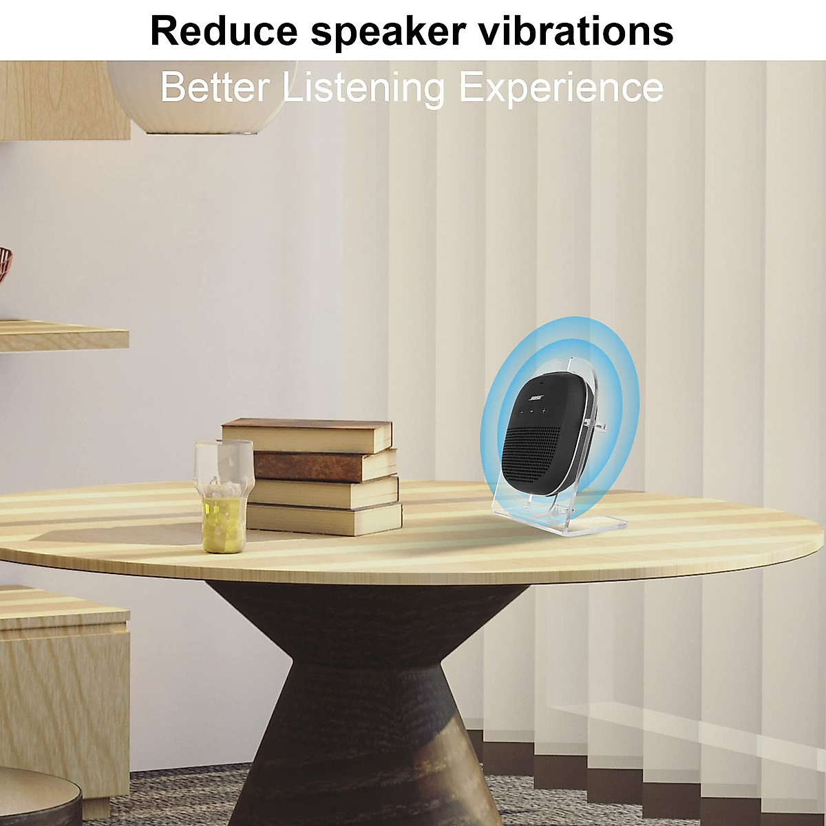 TXEsign Desktop Stand for Bose SoundLink Micro Portable Speaker, Acrylic Speaker Stand Holder Shop Display Stand Table Stand Holder Anti-Slip Base Stand (Transparent)