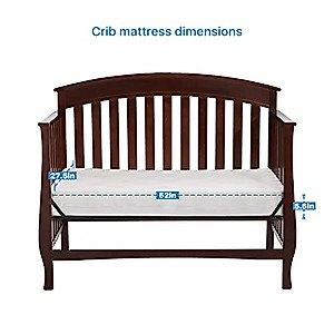 Memory Foam Crib Mattress, Dual Side Toddler Mattress,Washable and Waterproof, fits Standard Full-Size Crib and Toddler Bed,Fiberglass-Free.