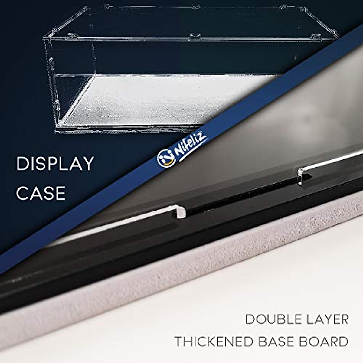 Nifeliz Acrylic Display Box for Scale 1:8 Big Model Cars Sets, Compatible with Lego Technic Big Cars (25.2Lx12.6Wx7.8H(Big))