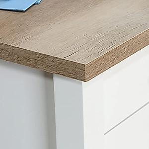 Sauder Cottage Road L-Desk, L: 65.11" x W: 58.66" x H: 29.76", Soft White Finish