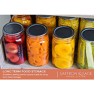 Saffron & Sage Canning Lids Regular Mouth - 120 Count Quality Universal Lids for Ball, Kerr Mason Jars - Good Sealing Performance for a Tight Seal, Food Grade, Rust Proof, and Thick to Prevent Warping