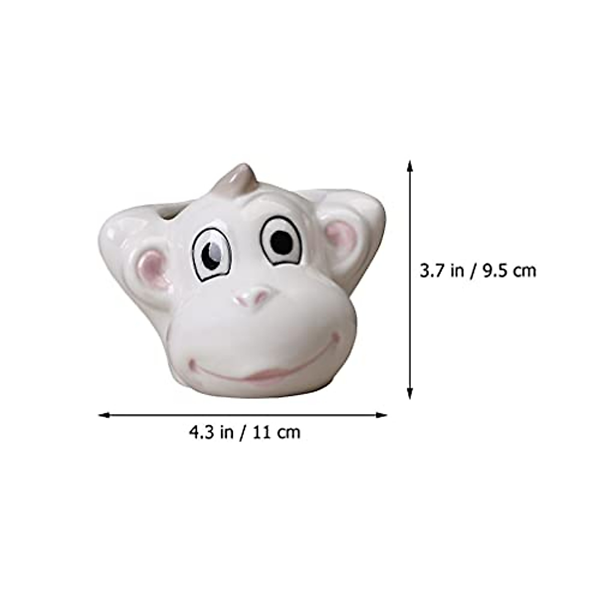Holibanna 1Pc Cartoon Animal vase Mini Succulent pots Cute Animal Planter Succulent Planter Pot Monkey Planter Pot planters Indoor Cute Flower pots Personality White Small Flowerpot Ceramics